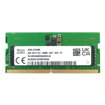 16GB DDR5-5600 SODIMM SK Hynix, PC5-44800, CL46, 1Rx8, Single-sided module, On-die ECC, 1.1V, Bulk