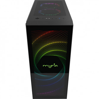 Carcasa PC MYRIA MY8740, USB 3.0, fara sursa, RGB, negru