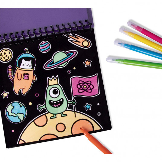 Carte de colorat cu contur catifelat, APLI, 5 markere