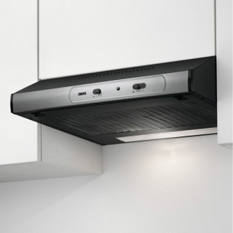 Hota traditionala ZANUSSI ZHT631X, 1 motor, 220 m3/h, L 60 cm, negru-inox