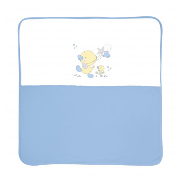 Patura bumbac bebe, ZA ZA, 90x90 cm, Blue