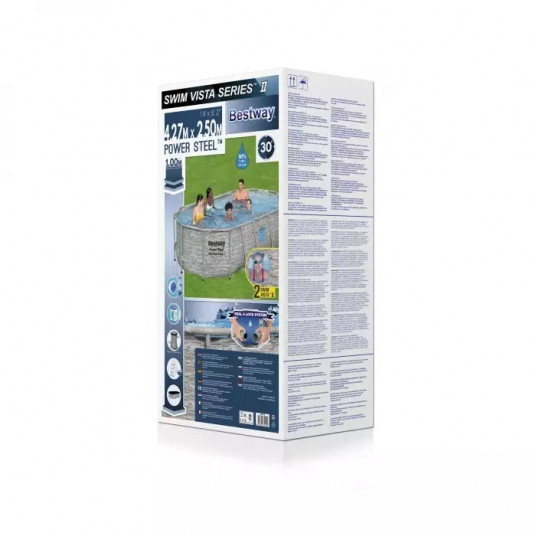 Piscina Bestway, Power Steel Swim Vista Series Oval Pool Set, 4.27m x 2.50m x 1.00m