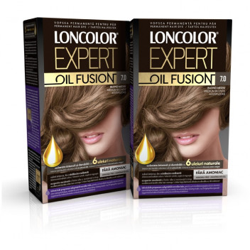 Pachet promo: Vopsea de par permanenta Loncolor Expert Oil Fusion 7.0 ...