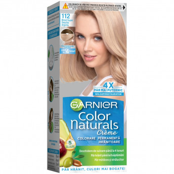 Vopsea de par permanenta Garnier Color Naturals 112 Blond Super Deschis ...