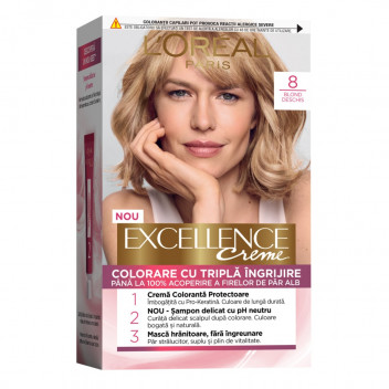 Vopsea de par permanenta cu amoniac LOreal Paris Excellence Creme 8 ...