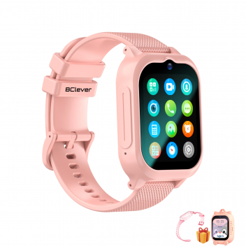 Ceas Smartwatch Copii BClever® 1.83 inch, 2 bratari si un snur cu Husa ...