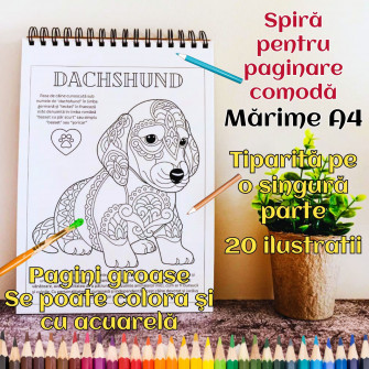 Carte de colorat cu caini, Gasca Vesela de Caini, MAGIA CARTII, A4, 46 ...