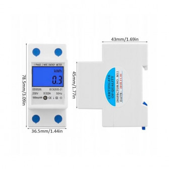 Contor de energie electrica monofazat, 230V, AC 50Hz, Afisaj digital ...