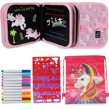 Set Carte de desenat si colorat reutilizabila, Simply Joy, carte cu ...