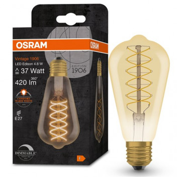 Bec LED Vintage Decorativ Osram Edison Dimabil Filament E27 48W 37W ...