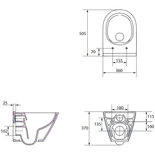 Pachet sistem incastrat Cersanit B601 Tech Line Opti + WC suspendat ...