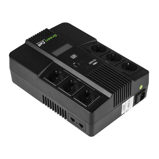UPS Green Cell 480W 800VA AiO line-interactive USB RJ45 LCD display 6 ...