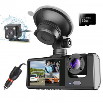 Camera pentru masina cu 3 canale fata si spate in interior, WALALLA ...