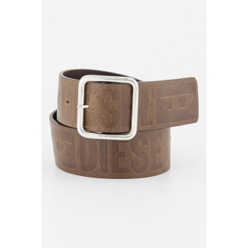 Diesel, Curea din piele cu model logo, Maro, 85