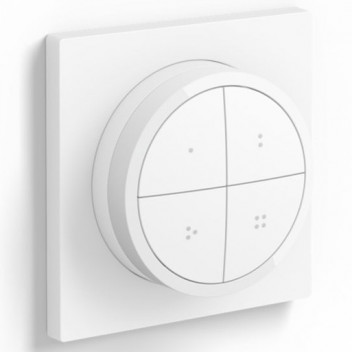 Intrerupator Philips Hue Tap Wireless 4 butoane configurabile IP20 6cm Alb.