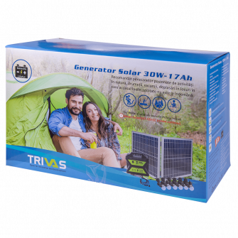 Sistem solar fotovoltaic Westech 30W, 17000mAh, 12.8V LiFeP04