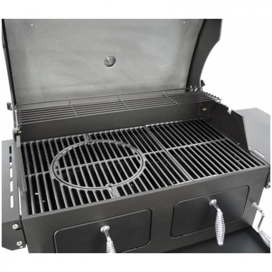 Gratar carbune, suprafata de gatit 84x45 din FONTA EMAILATA capac dublu ...