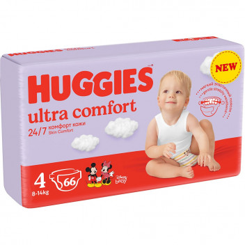 Scutece Huggies Ultra Comfort Mega Nr 4, 8-14 kg, 66 buc