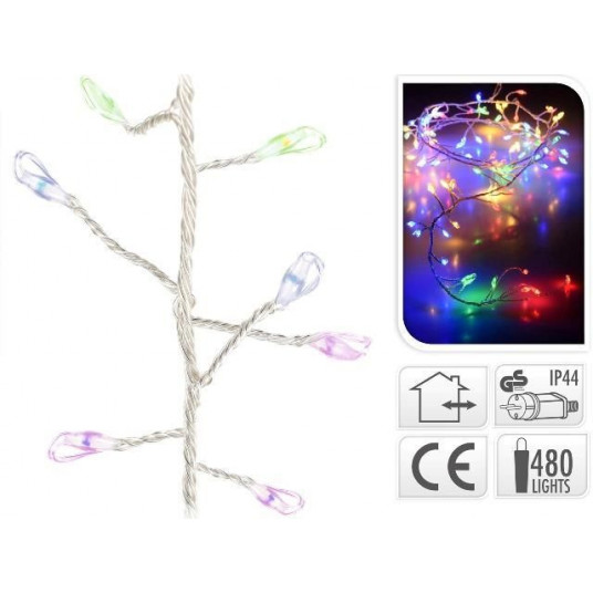 Luminite de Craciun Dense 480microLED multicolore 47m brad transparent.