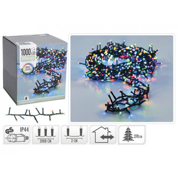 Luminite de Craciun liniare 1000LED multicolor 20m cablul verde.