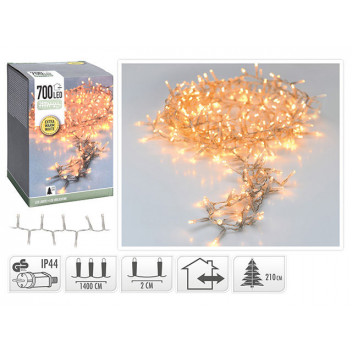Luminite de Craciun liniare 700LED extra alb-cald 14m cablul transparent.