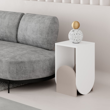 Tabel lateral Nun - Alb, Mocha deschis 32 x 55 x 32