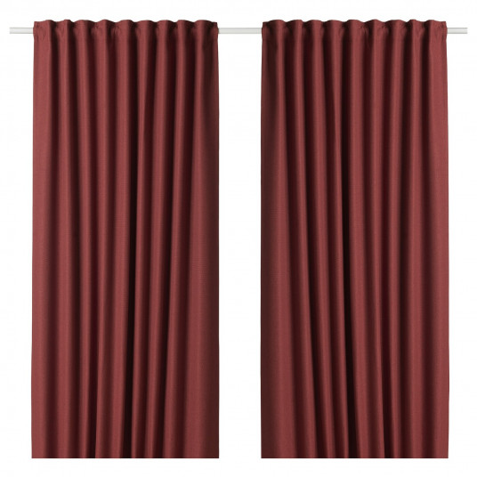 IKEA ANNAKAJSA Draperii opace, 2 buc., maro-rosu