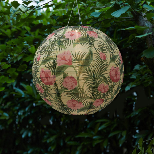 IKEA SOLVINDEN Lustra LED solara, exterior, glob floare, 45 cm