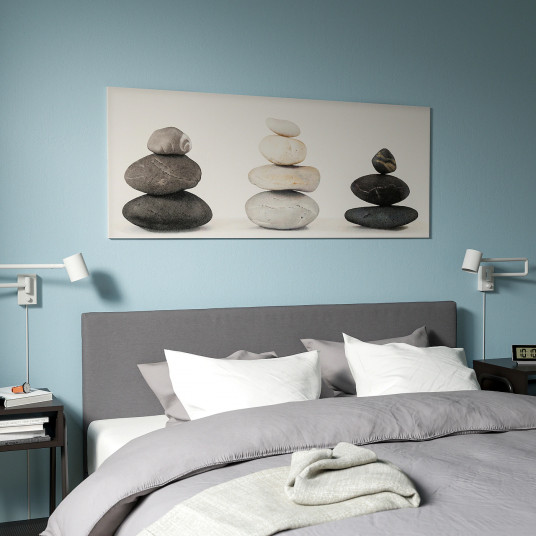Transforma-ti spatiul cu IKEA BJORKSTA Tablourama pietrealuminiu 140x56 cm.