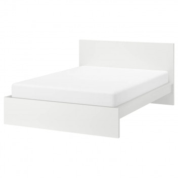 Cadru pat inalt IKEA MALM Alb/LindbAden 140x200 cm.