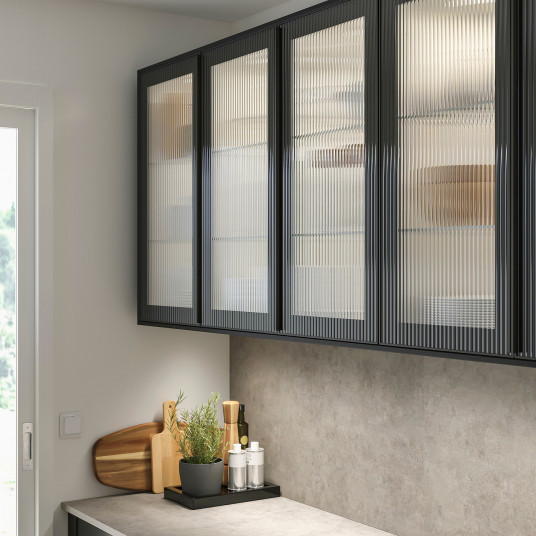 HEJSTA Usa sticla, antracit/sticla canelata, 40x100 cm