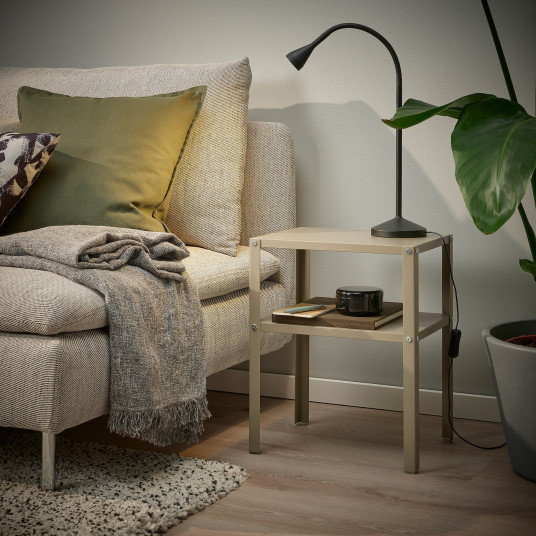 KNARREVIK Noptiera, bej-verde, 37x28 cm