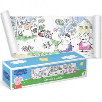 Детская раскраска ''Прогулка с семьей'', серия Свинка Пеппа, 70 см