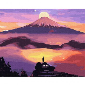 Pictura pe numere - Rasarit de soare la munte