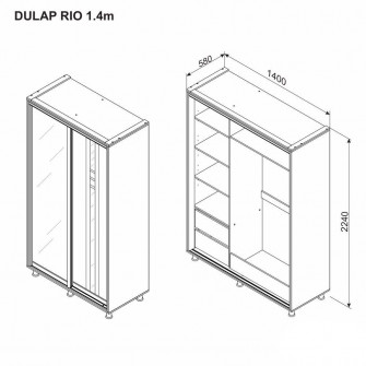 Dulap-cupeu Ambianta Rio 140 cm Alb: Solutia perfecta de depozitare ...