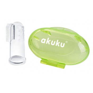 Degetar din silicon pentru masajul gingiilor Akuku A0264 Green
