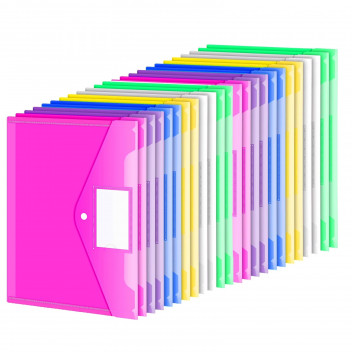 Set 24 Mapa Plic Plastic A4, Zggzerg, Cu buton, eticheta, Transparent ...