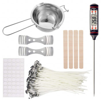 Kit fabricare lumanari, WALALLA, Inox, Termorezistent, Argintiu
