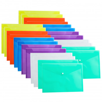 Set 24 Mapa Plic Plastic A4, Zggzerg, Cu buton, Transparent ...