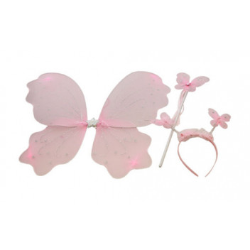 360504 Aripi de fluture roz cu bagheta si cerc 6796