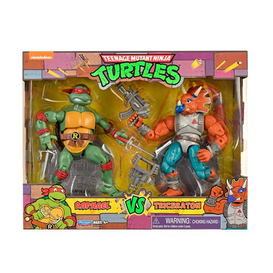 81278 Set Figurine Testoasele Ninja Raphael vs Triceraton 15 cm cu ...