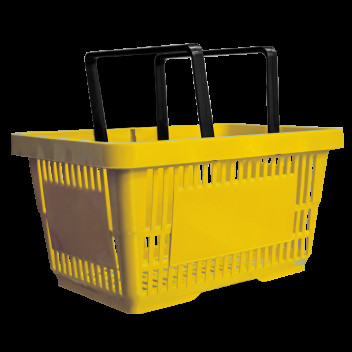 Cos din plastic 22l cu manere si spatiu pentru logo galben.