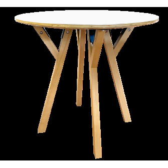 Masa rotunda din lemn cu picioare din lemn si suport din metal 800x750 ...